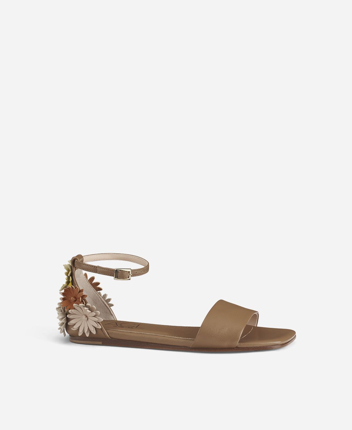 Sandal with flowers at the back Cognac Elsy Sandal | AGL
